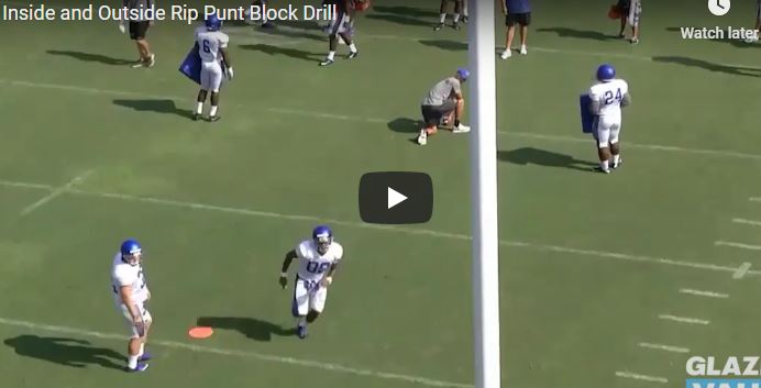 Inside and Outside Rip Punt Block Drill - Football Toolbox